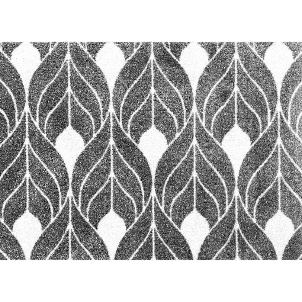Studio 67 Tulle 1.67 ft x 2.29 ft Gray and White Geometric Area Rug ...