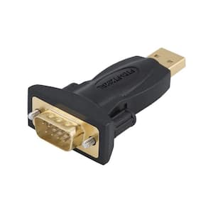 Lukyamzn USB to Male Serial Port RS232 Adapter Black with PL2303 Chip ...