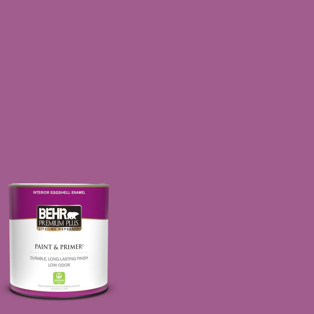 BEHR PREMIUM PLUS 1 qt. #P110-6 Wild Berry Eggshell Enamel Low Odor ...