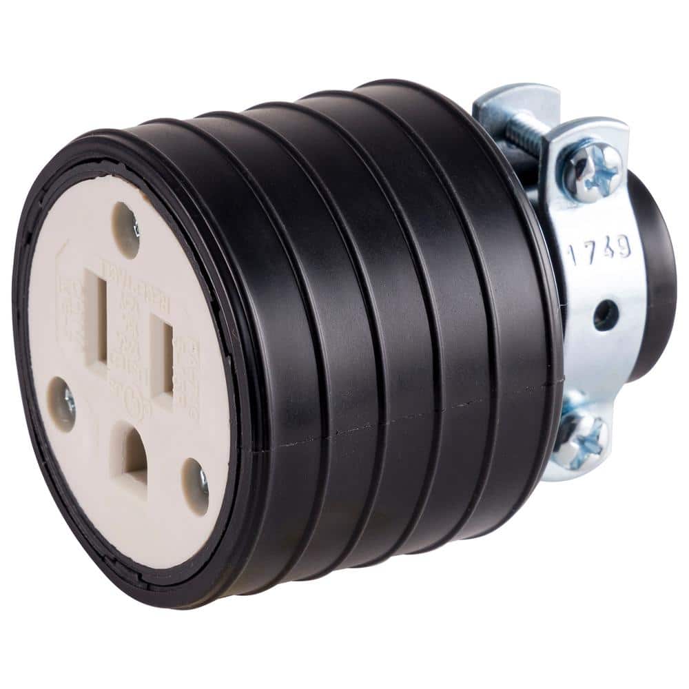 GE Heavy Duty Grounded with Metal Clamp Connector - Black 52153 - The ...