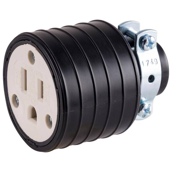 GE Heavy Duty Grounded with Metal Clamp Connector - Black 52153 - The ...