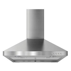 24 in. Convertible Wall Mounted Canopy Range Hood in Stainless Steel ...
