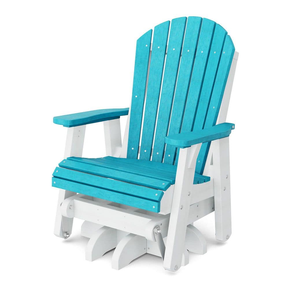 Wildridge Heritage 1-Person Aruba Blue and White HDPE Plastic Outdoor ...