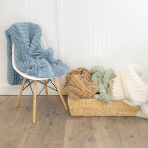 DONNA SHARP Plush Knit Rust Polyester Throw Blanket Y00120 - The Home Depot