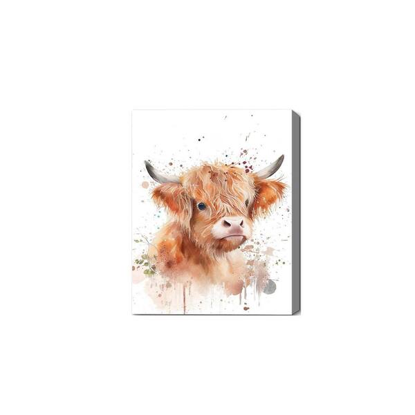 Watercolor Highland Cow Art Print Decor Farm Animal Painting Wall Art ...