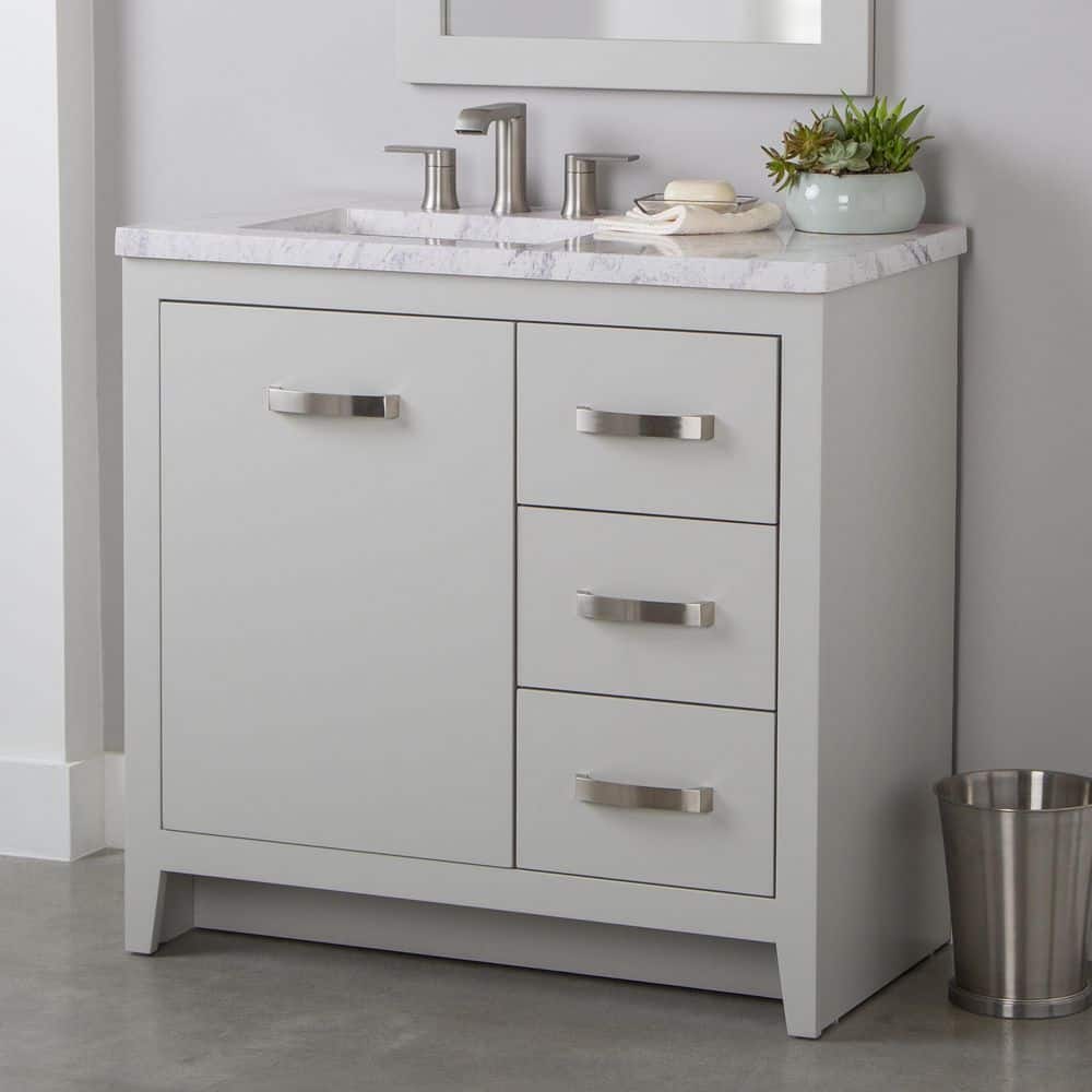 Home Decorators Collection Blakely 37 in. Single Sink Sterling Gray ...