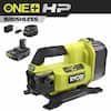 RYOBI ONE+ HP 18V 1/4 hp Cordless Battery Powered Transfer Pump with 2. ...