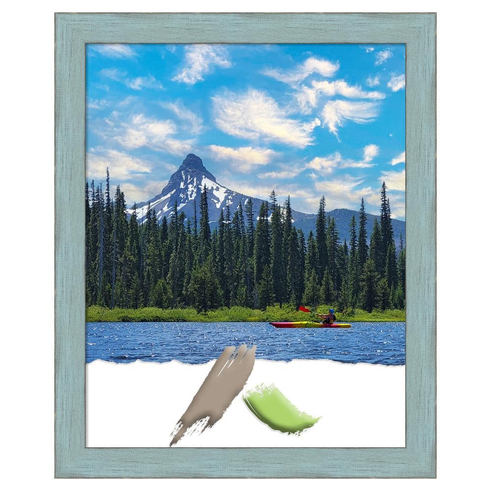 Amanti Art Sky Blue Rustic Wood Picture Frame Opening Size 16x20 in ...
