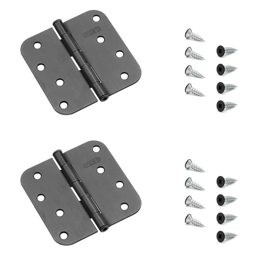 Onward 4 in. x 4 in. Black Full Mortise Butt Hinge with Removable Pin ...