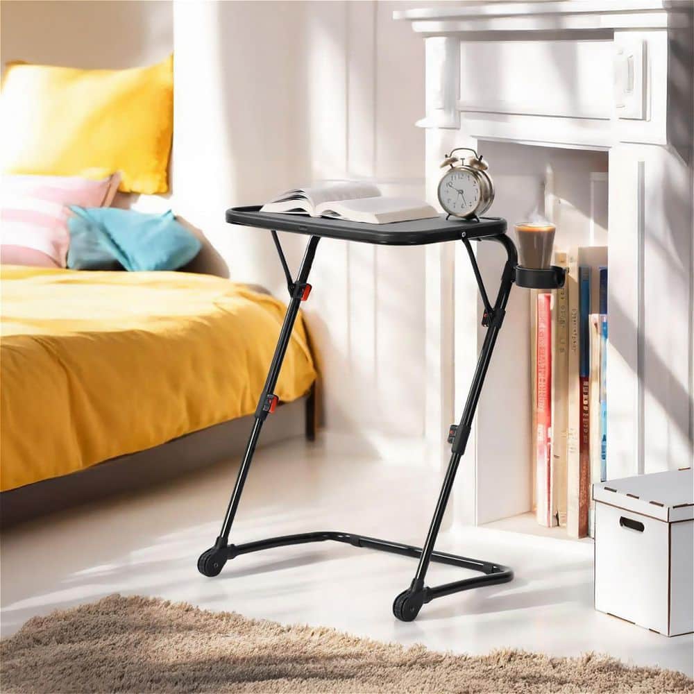 Homy Casa Basewar B 21.06 in. Black Adjustable Height Writing Desk with ...