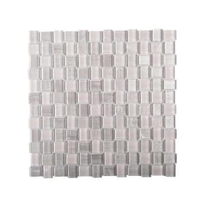 Apollo Tile 5 pack 12-in x 12-in Light Gray Penny Round Polished Glass ...