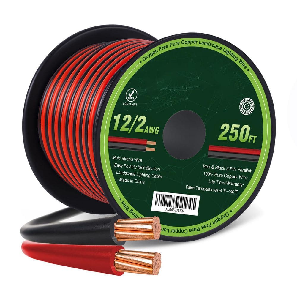 Vrbgify 14 / 2 Landscape Lighting Wire 100 ft. 14-Gauge 2-Conductor ...