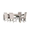 Furniture of America Burnett 5-Piece Rectangle Stone Gray Wood Top ...