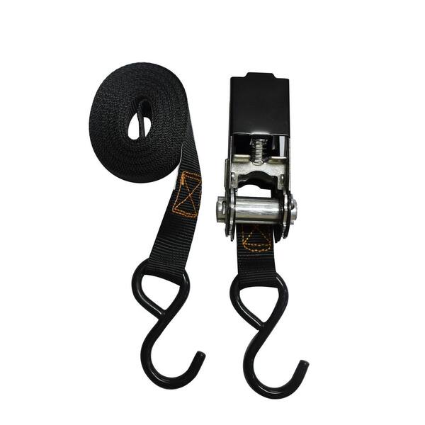 Husky 1 IN x 15 RATCHET TIE DOWN WITH S HOOK FH0867 - The Home Depot