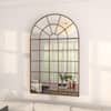 Litton Lane 56 in. x 34 in. Window Pane Inspired Arched Framed Brown ...