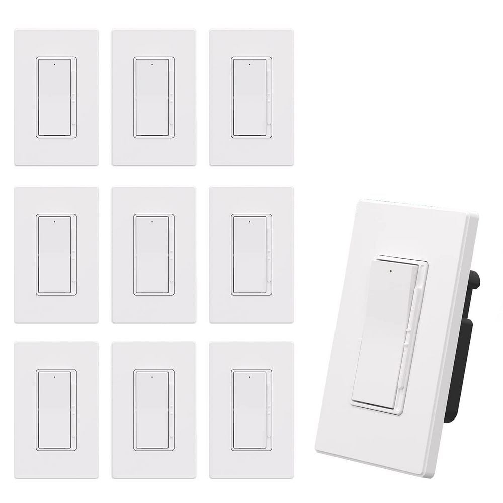 Vrbgify 120-Volt Digital Dimmer Light Switch Matte White 10-Pack for ...