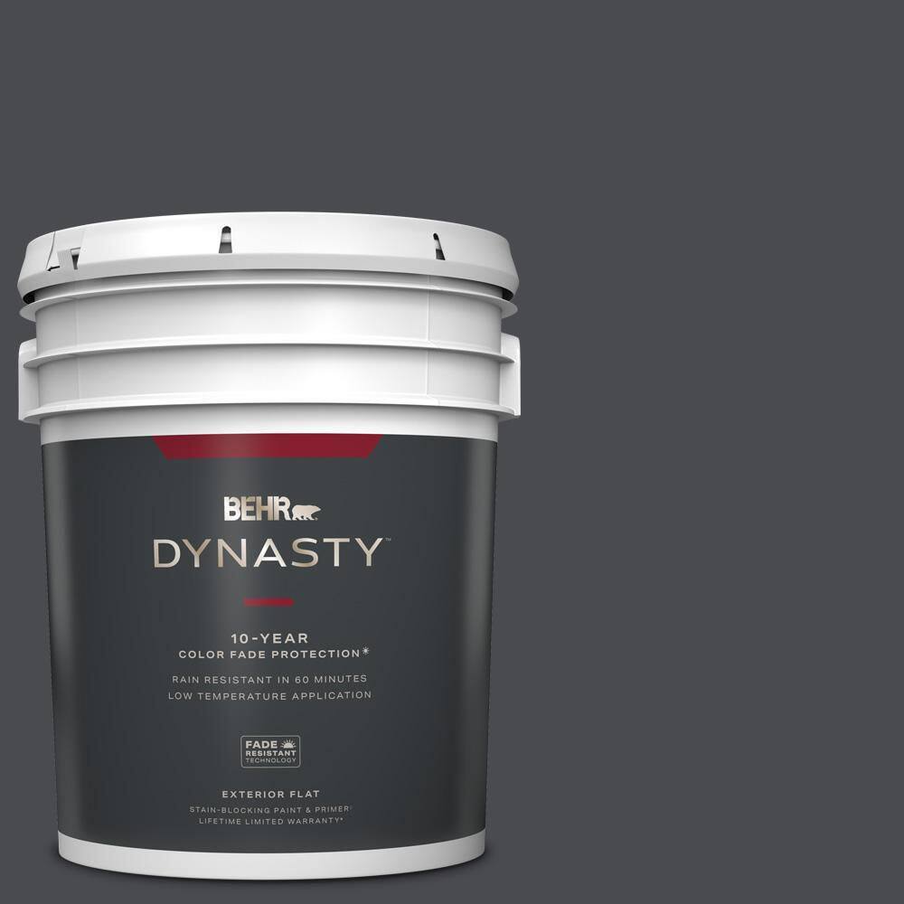 BEHR DYNASTY 5 gal. #N500-7 Night Club Flat Exterior Stain-Blocking ...