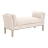 Benjara 60 in. Beige Backless Bedroom Bench with Flared Arms and Nail Head Trim BM231500 - The ...