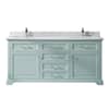ROSWELL Lorna 72 in. Bath Vanity in Finnish Green with Composite Vanity ...