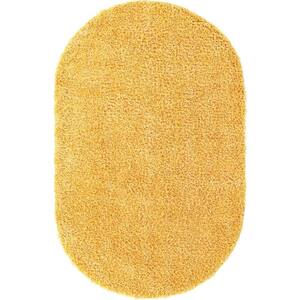 Unique Loom Sun Yellow 10 ft. x 10 ft. Davos Shag Solid Area Rug ...