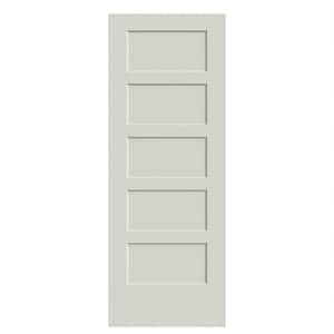Masonite 24 in. x 80 in. 5-Panel Bayshore Single Bore Hollow Core Ivory ...