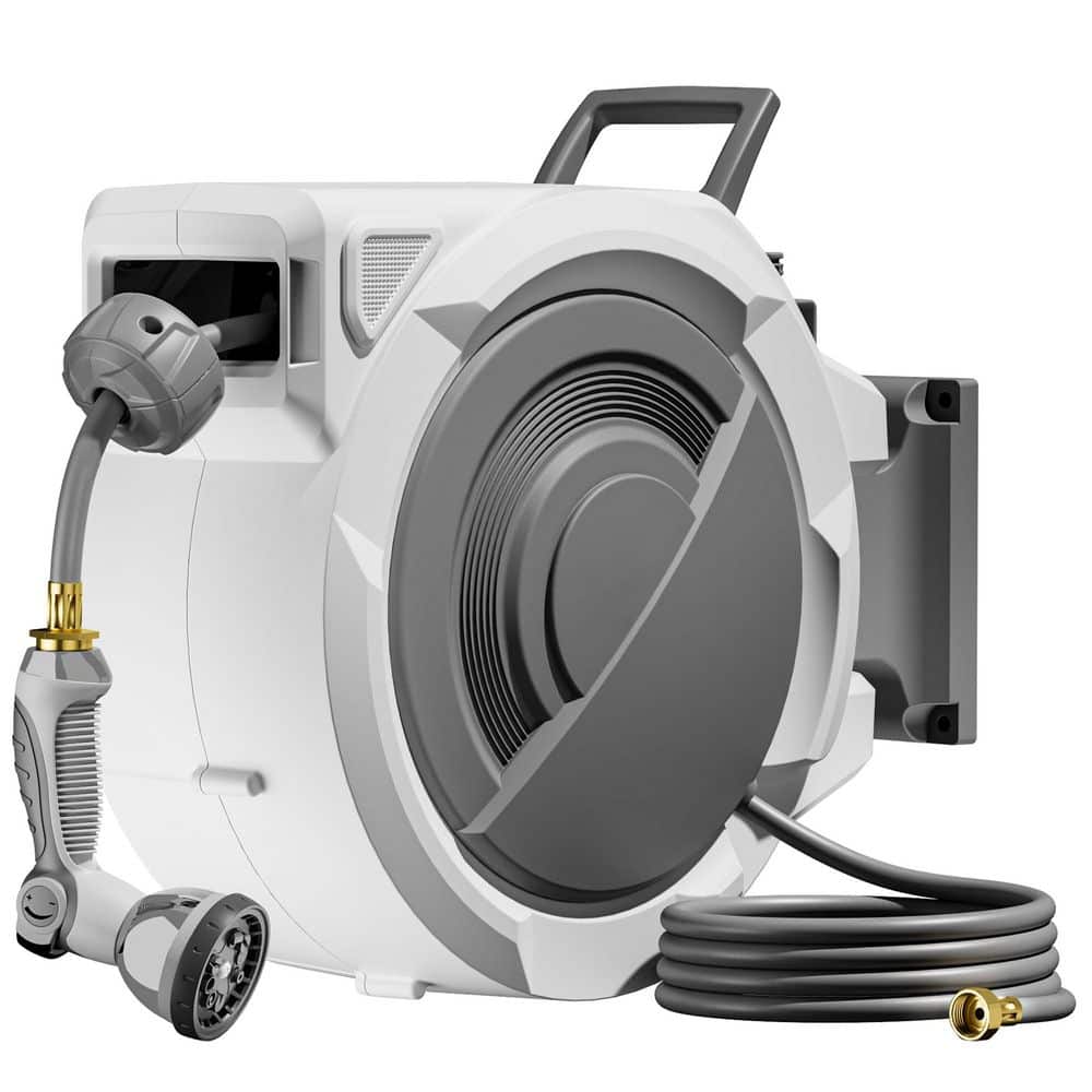 MOEPISY 5/8 in. x 75 ft. Heavy Duty Automatic Hose Reel Wall Mounted ...