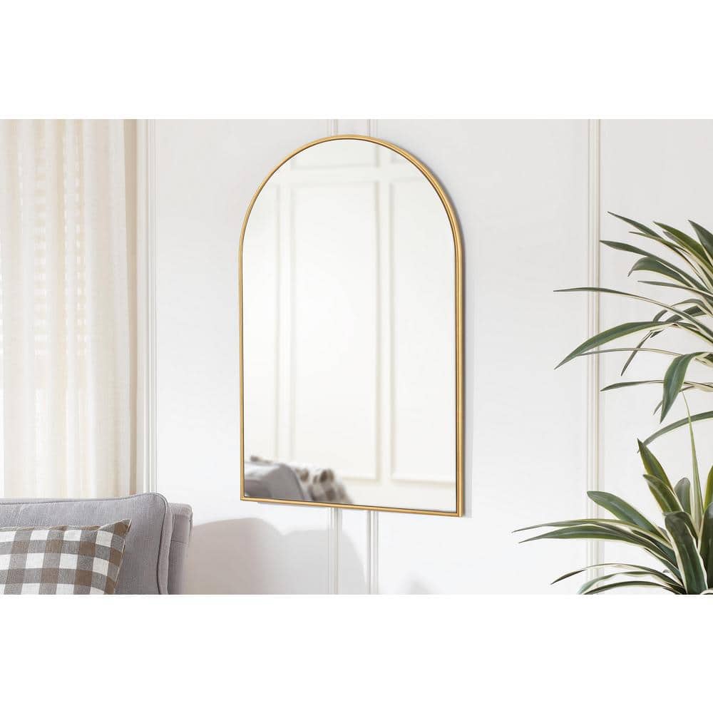 Home Decorators Collection Medium Arched Gold Classic Accent Mirror (35 ...