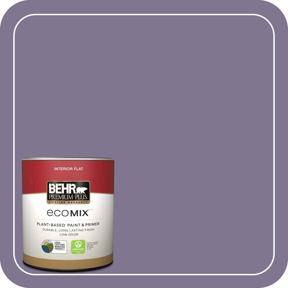 BEHR PREMIUM PLUS 1 qt. #650F-5 Purple Statice Flat EcoMix Plant-Based ...