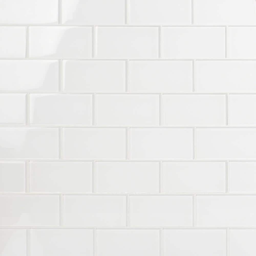 Ivy Hill Tile Contempo Bright White 3 in. x .31 in. Polished Glass ...