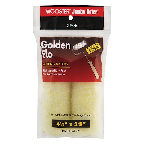 Wooster 4-1/2 in. x 3/8 in. Jumbo-Koter Gold Flo Synthetic Rollers (2 ...