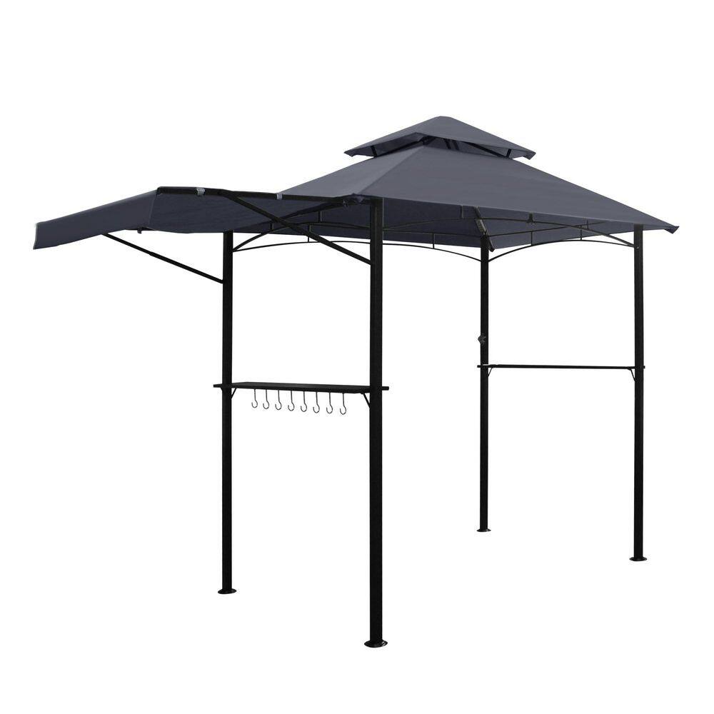 COVERONICS 8 ft. x 5 ft. Grill Gazebo Double Tiered with Extra Shadow BBQ Waterproof Canopy ...