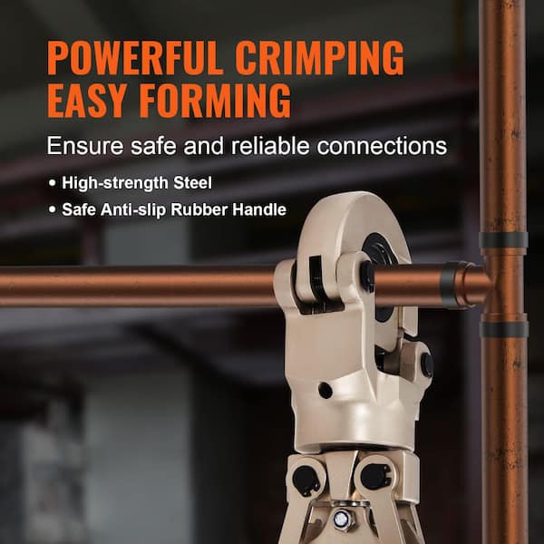 SKYSHALO Copper Press Tool Tube Fittings Crimping Kit Pro Press Crimper ...