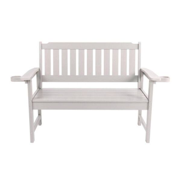 JUJABU Light Gray Wood Bench Environmentally Friendly and Recyclable ...