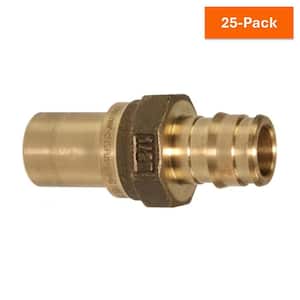 Uponor ProPEX 1/2 in. PEX-A Expansion Barb x 1/2 in. Lead-Free Brass Copper Press Adapter (25 ...