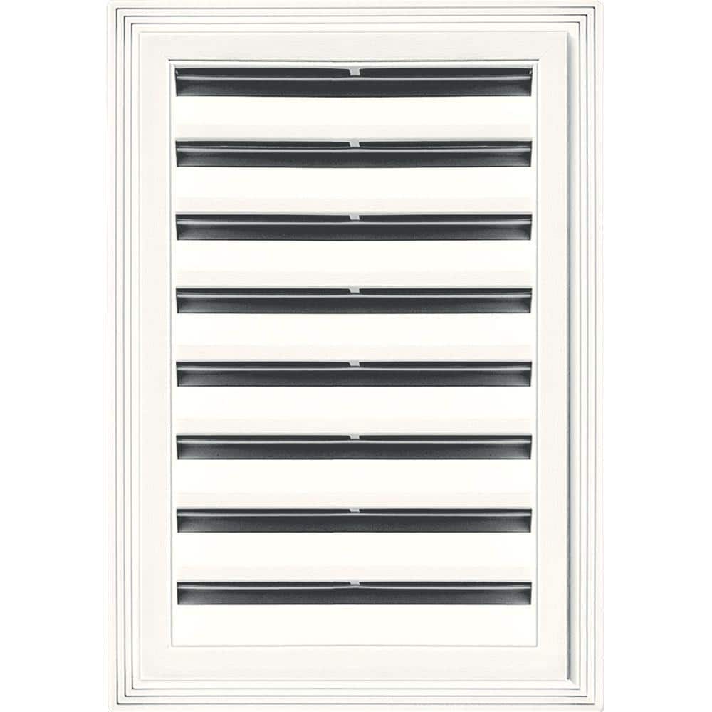Builders Edge 12 in. x 18 in. Rectangle Gable Vent #123 White ...