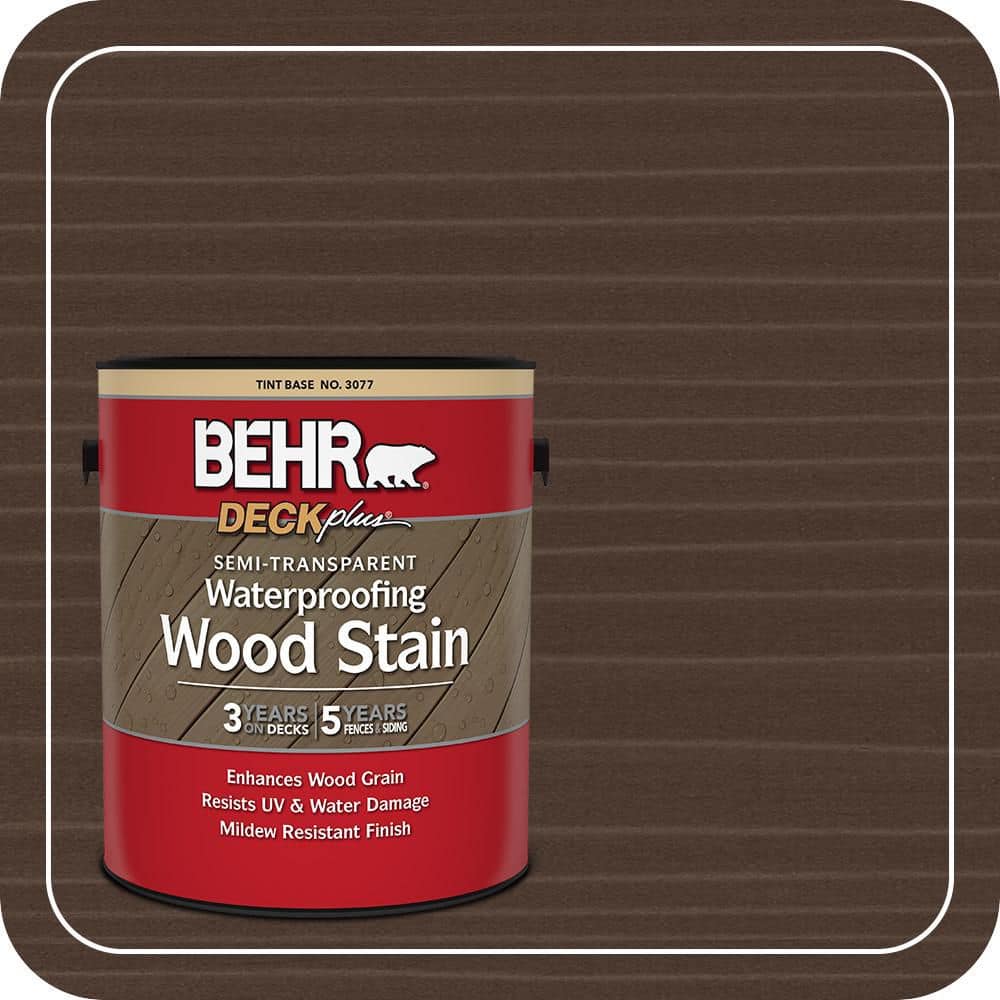 BEHR DECKplus 1 gal. #ST-201 English Brown Semi-Transparent ...
