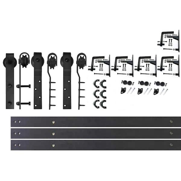 HOMACER 7 ft./84 in. Black Rustic Inverted Bent Triple Track Bypass ...