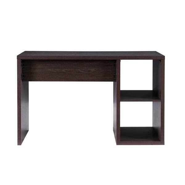 Dillon 48.7 in. W Rectangle Espresso MDF Writing Desk with 2 Storage Organization Cube