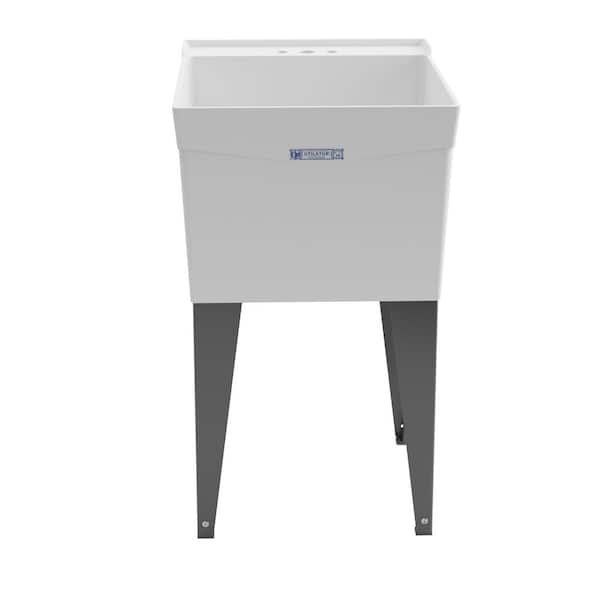 MUSTEE Utilatub 24 in. x 20 in. Structural Thermoplastic Floor-Mount ...