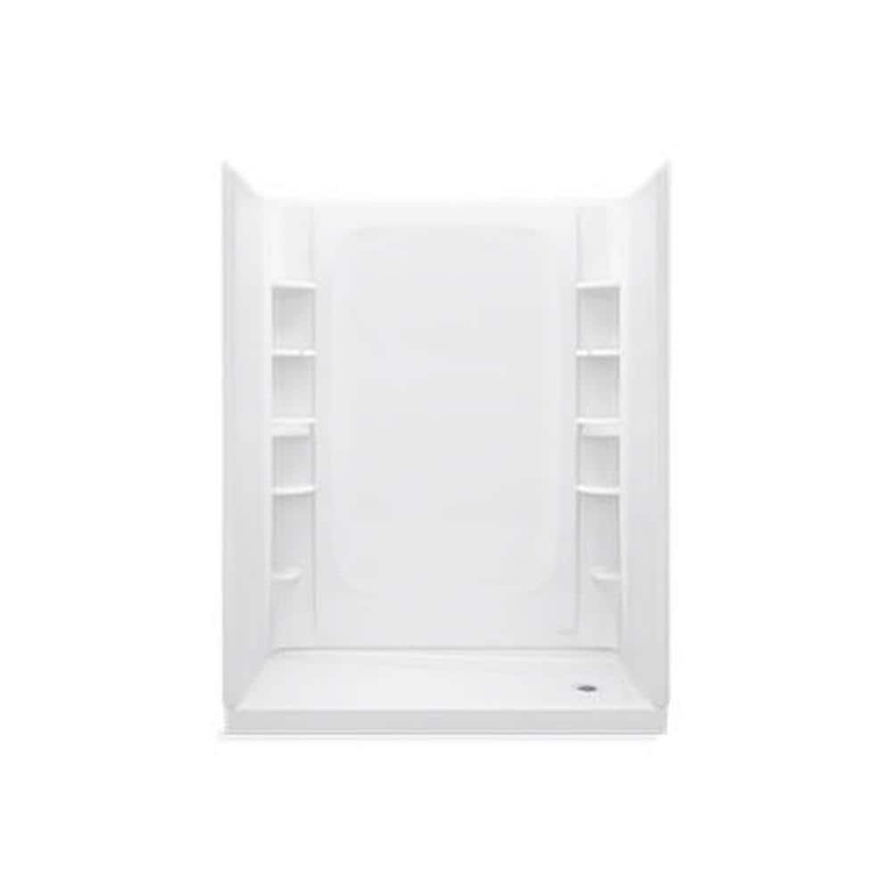 Sterling STORE+ 60 in. L x 32 in. W x 32 in. H 4-Piece Alcove Shower ...