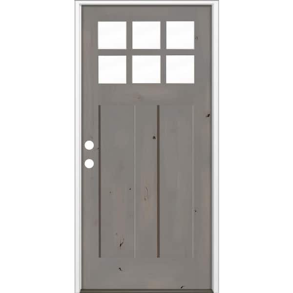 Krosswood Doors 32 in. x 80 in. Craftsman Knotty Alder Right-Hand ...
