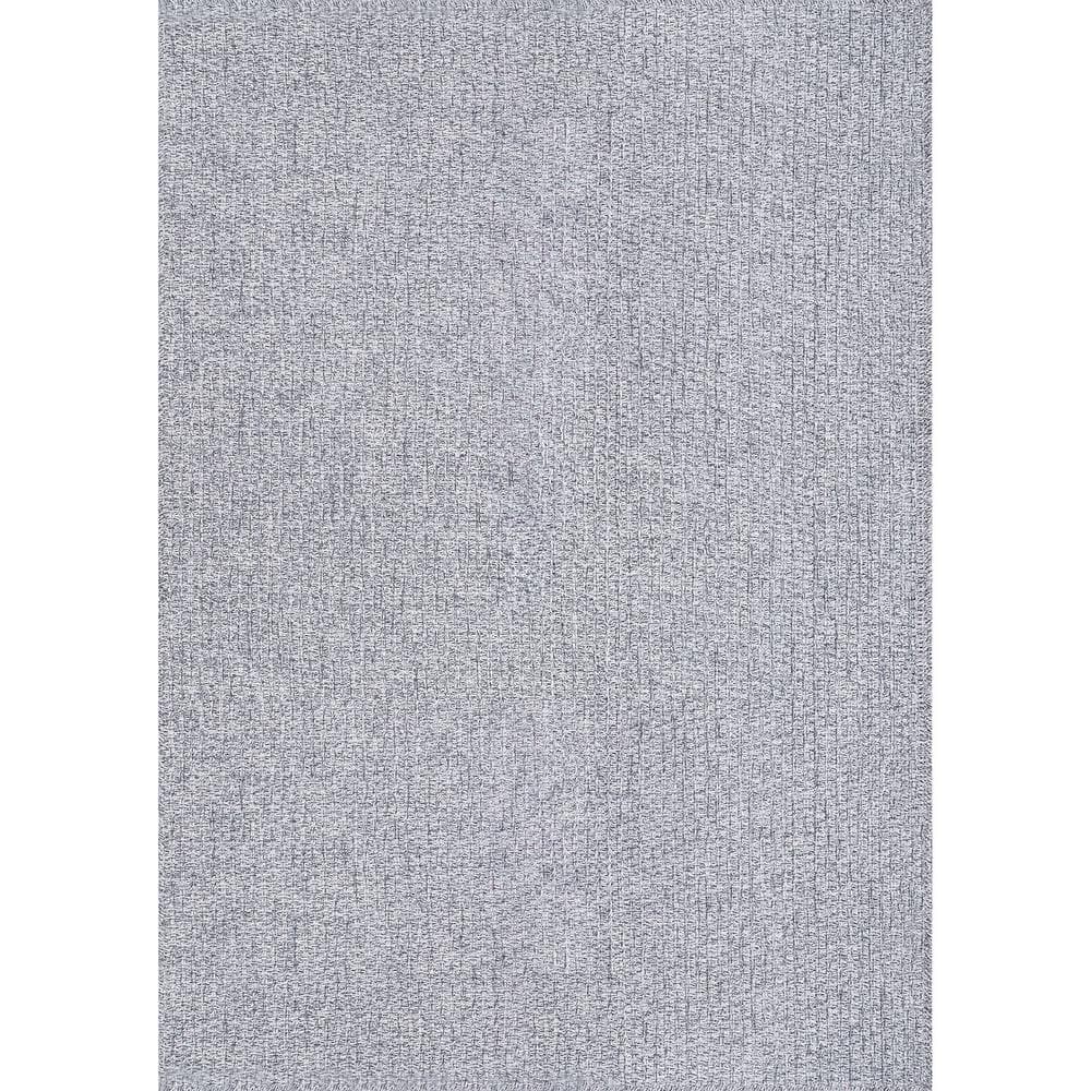 Beverly Rug Grey 8 ft. x 10 ft. Wooly Easy Jute Washable Indoor Outdoor ...