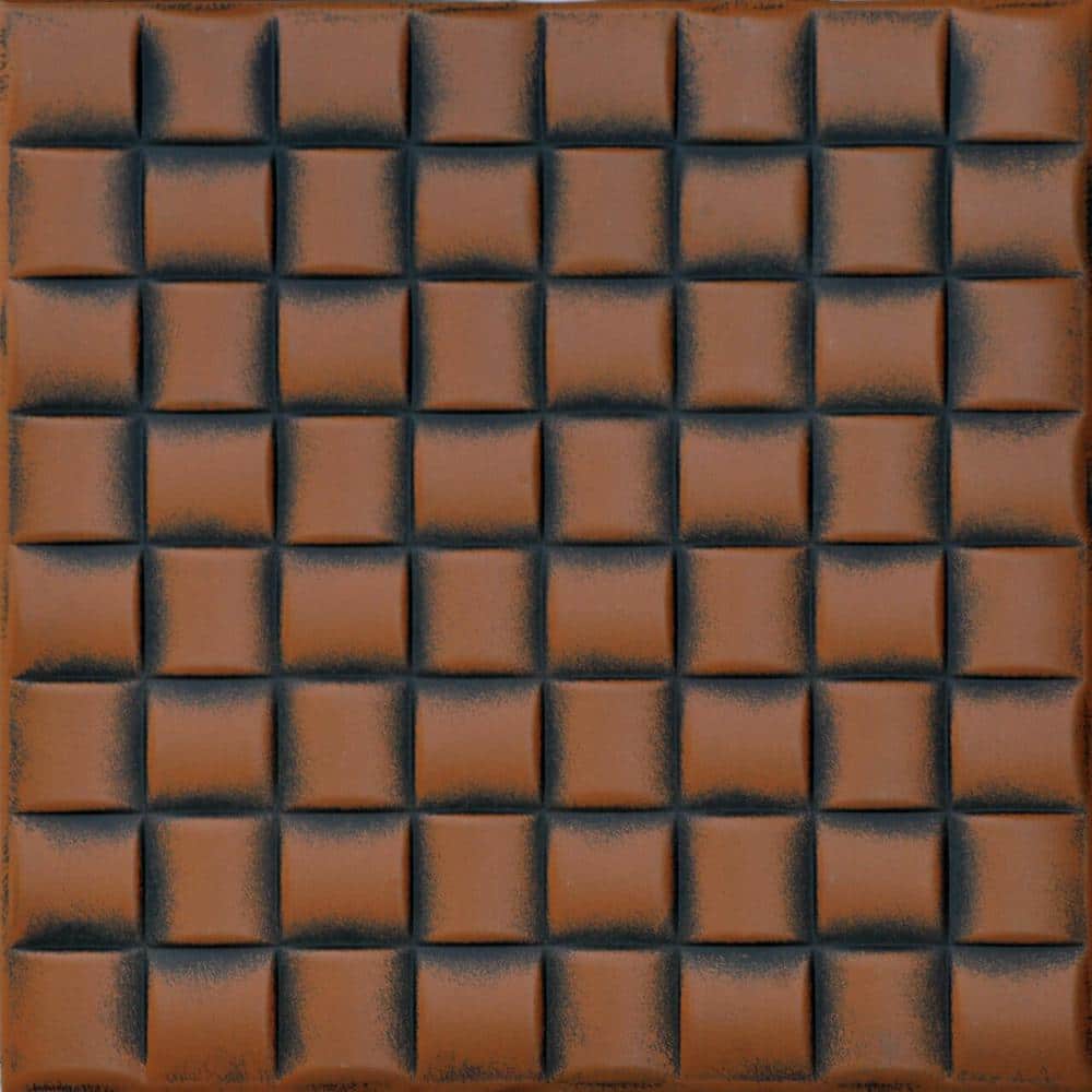 A La Maison Ceilings Cobblestone Antique Copper Orange 1.6 ft. x 1.6 ft ...
