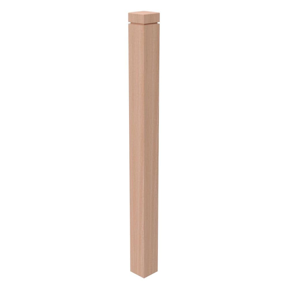 EVERMARK Stair Parts 48 in. x 3-1/2 in. Unfinished Red Oak 4001 Square ...