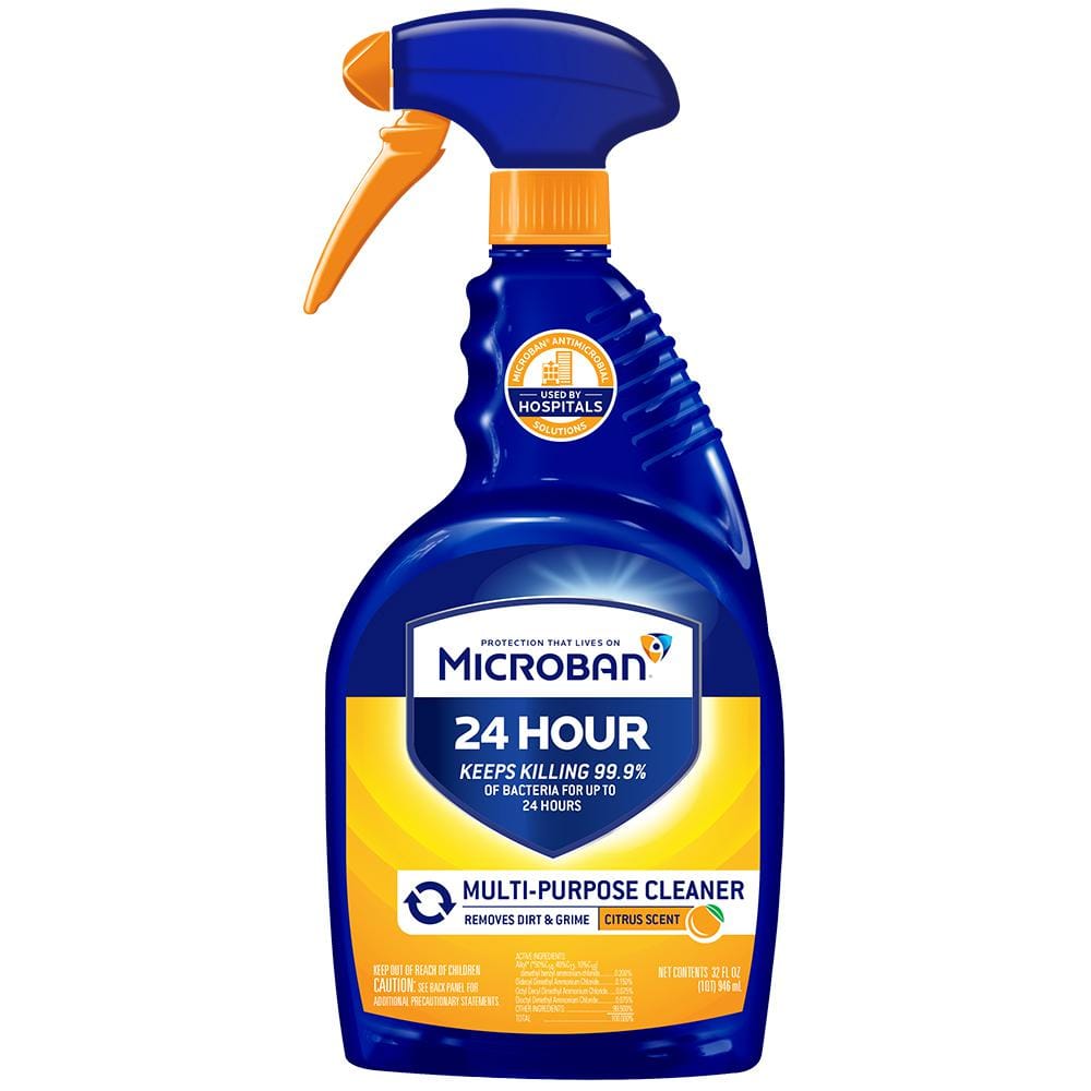 Microban 32 oz. 24 Hour Multi-Purpose Cleaner and Disinfectant MB110 ...
