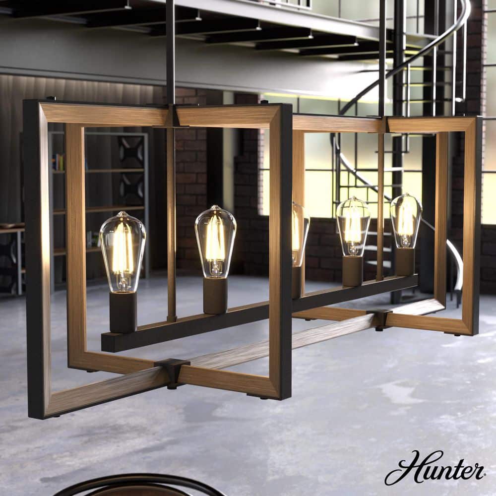 Hunter Woodburn 5-Light Noble Bronze Candlestick Chandelier 19812 - The ...