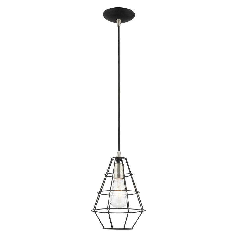 Livex Lighting Geometric Shade Mini Pendants 1 Light Black Mini Pendant ...