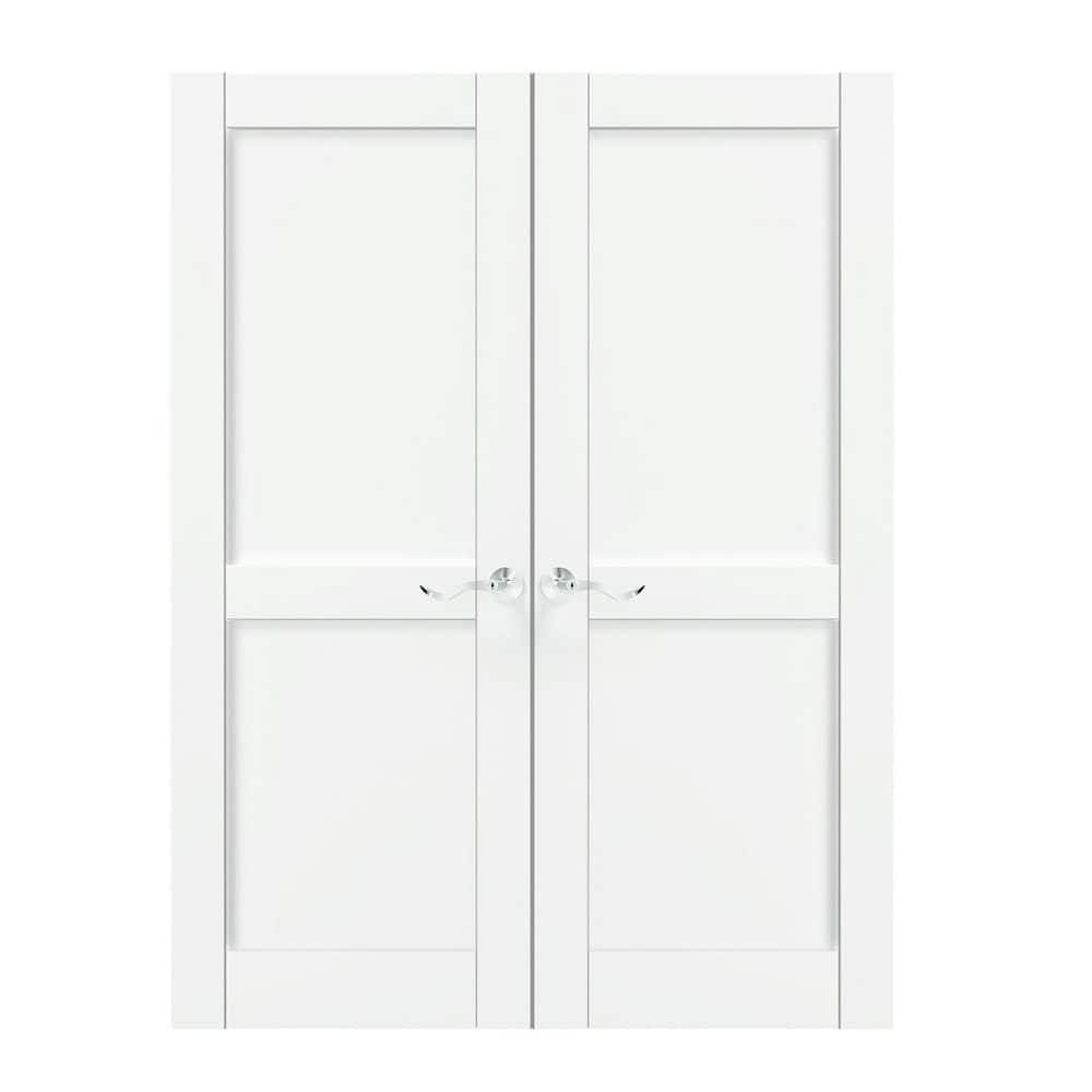 TENONER 60 in. x 80 in. MDF, Composite, Pre-assembled, Primed, White, 2 ...