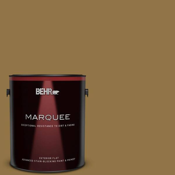 BEHR MARQUEE 1 gal. #350D-7 Cattail Brown Flat Exterior Paint & Primer ...