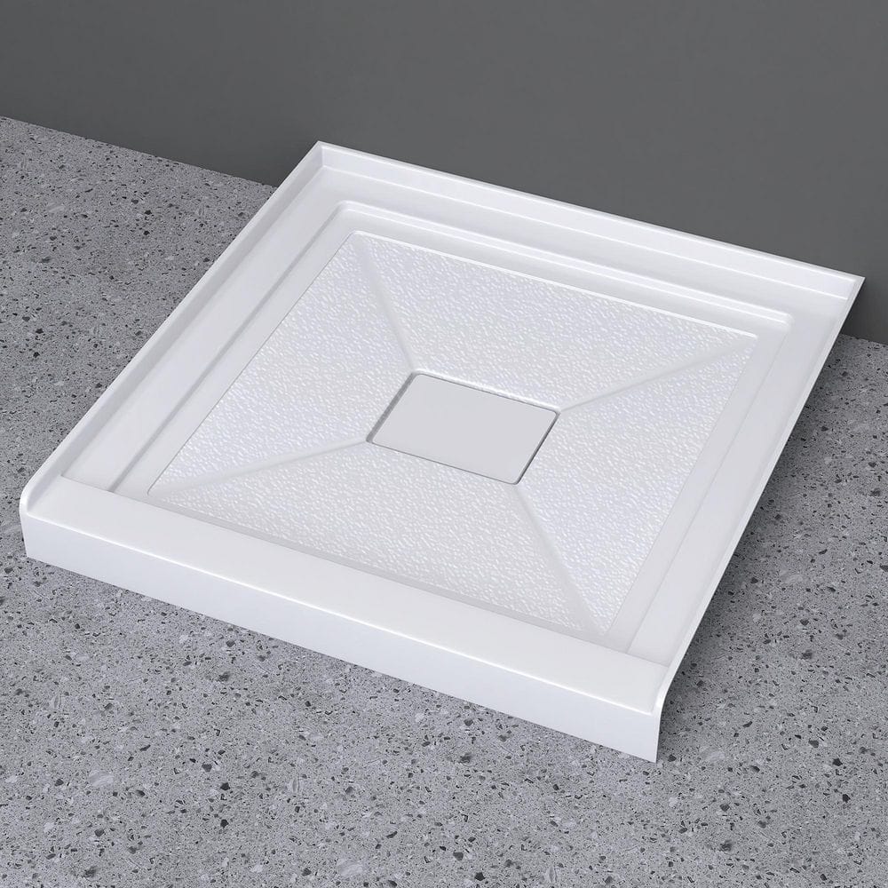 Zeafive Siba 30 in. L x 30 in. W Acrylic Single Threshold Alcove Shower ...